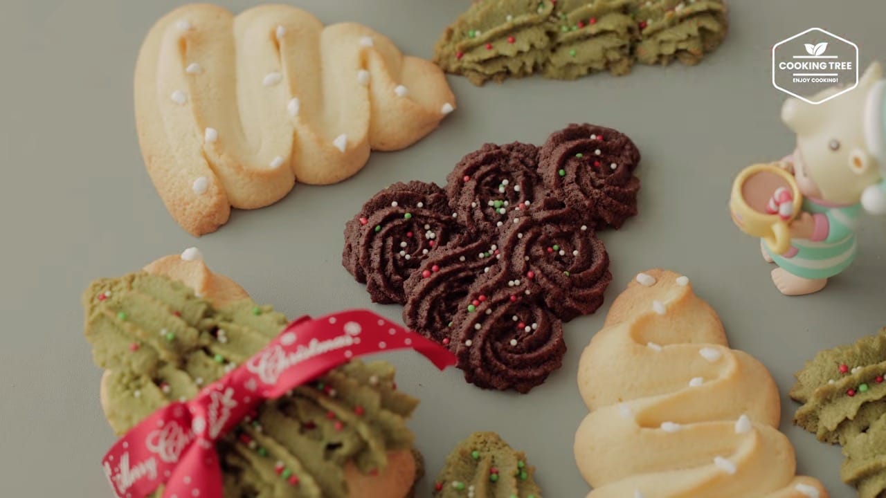 Christmas Tree Butter Cookies Recipe - Cooking Tree