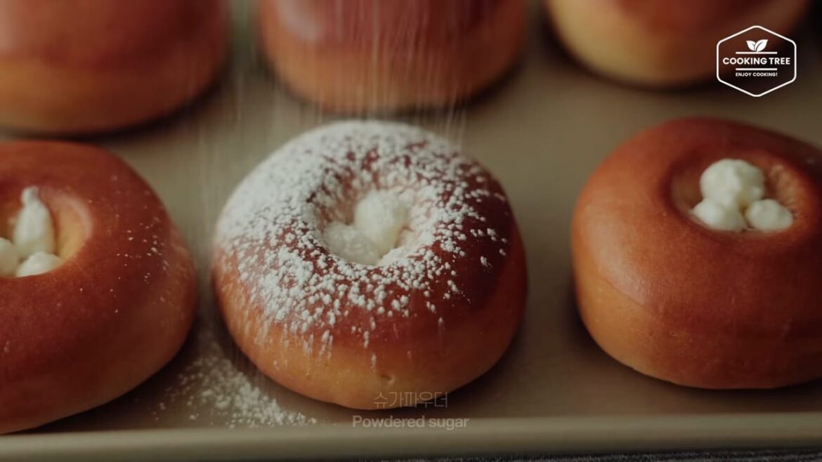 Milk Custard Cream Donut Recipe - Cooking Tree