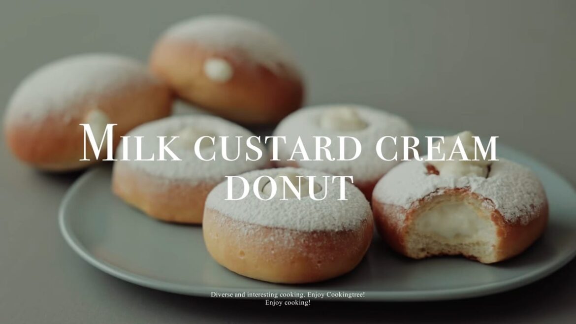 Milk Custard Cream Donut Recipe - Cooking Tree