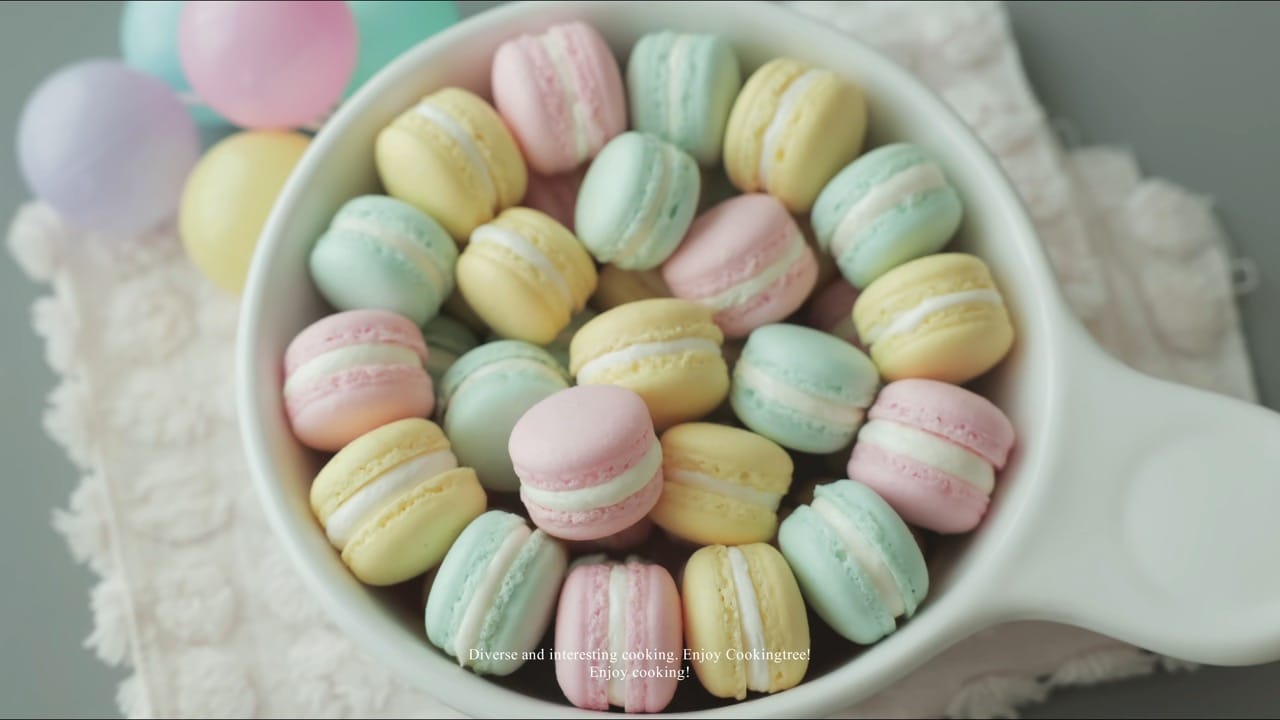 Pastel Yogurt Mini Macarons Recipe - Cooking Tree