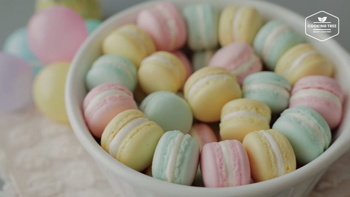 Pastel Yogurt Mini Macarons Recipe - Cooking Tree