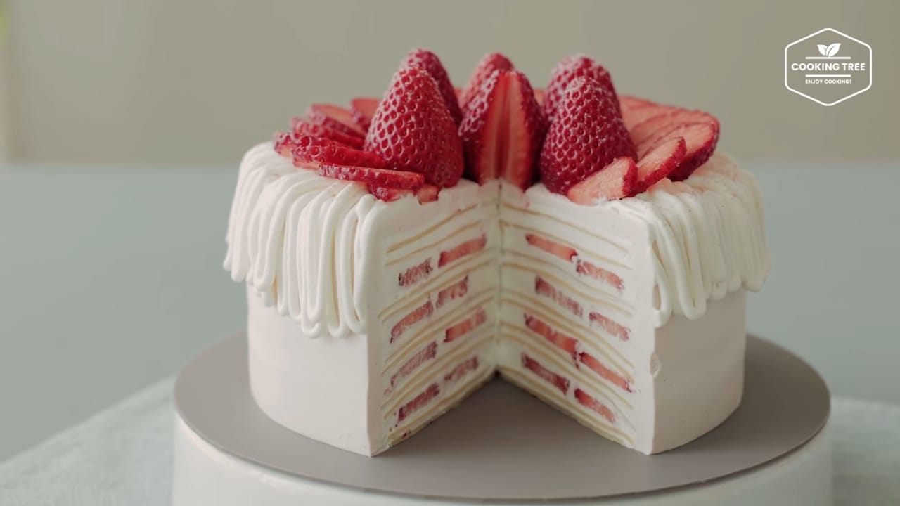Strawberry Crepe Cake Recipe | Cooking Tree