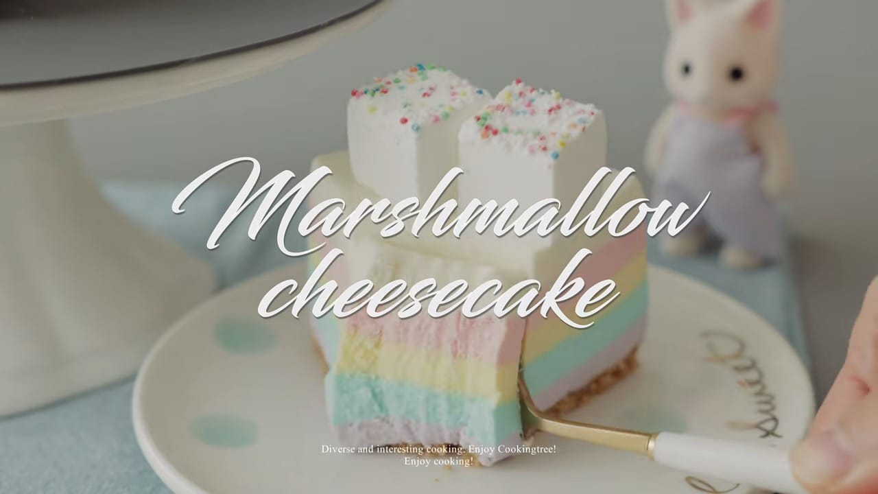 Marshmallow Pastel Cheesecake Recipe - Cooking Tree