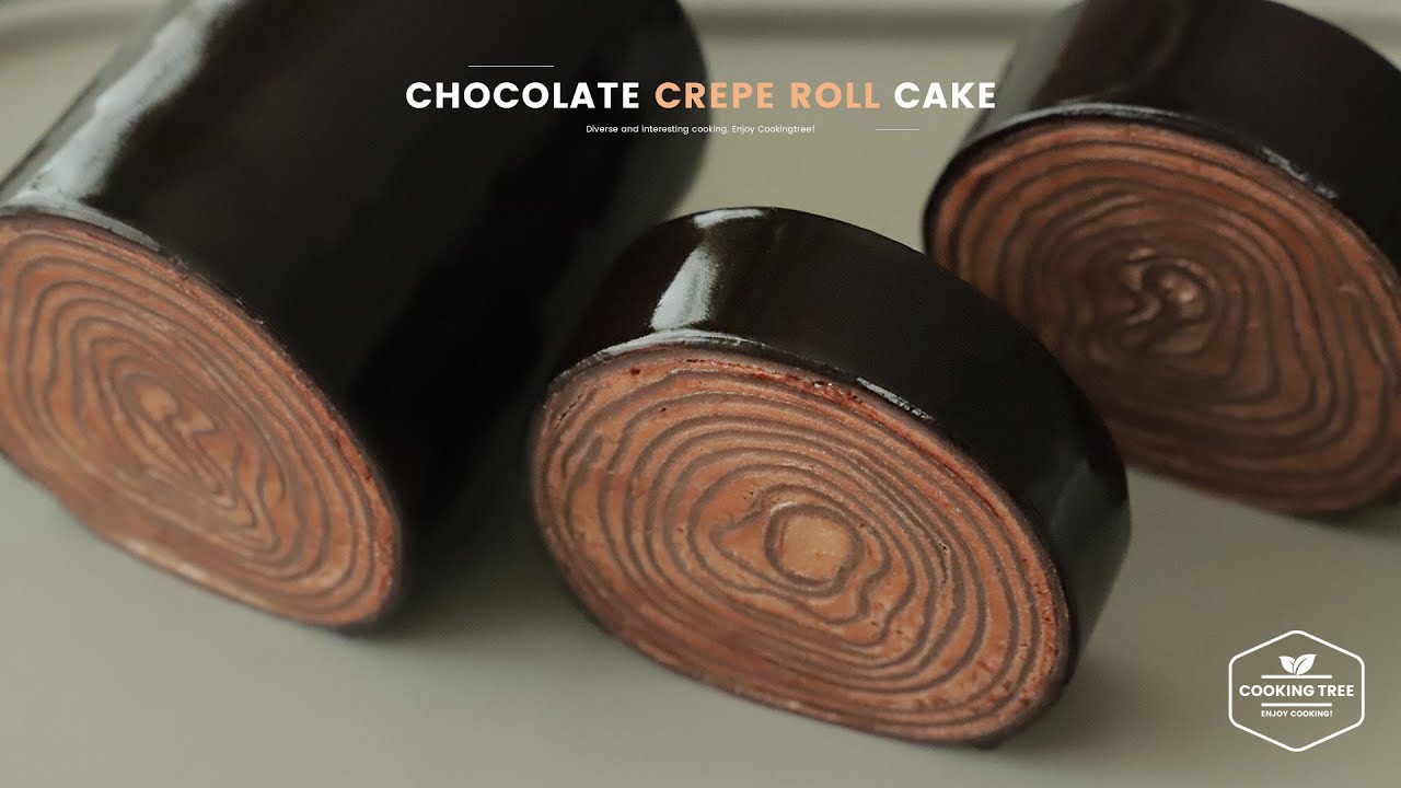Chocolate Crepe Roll Cake Recipe Mirror Glaze