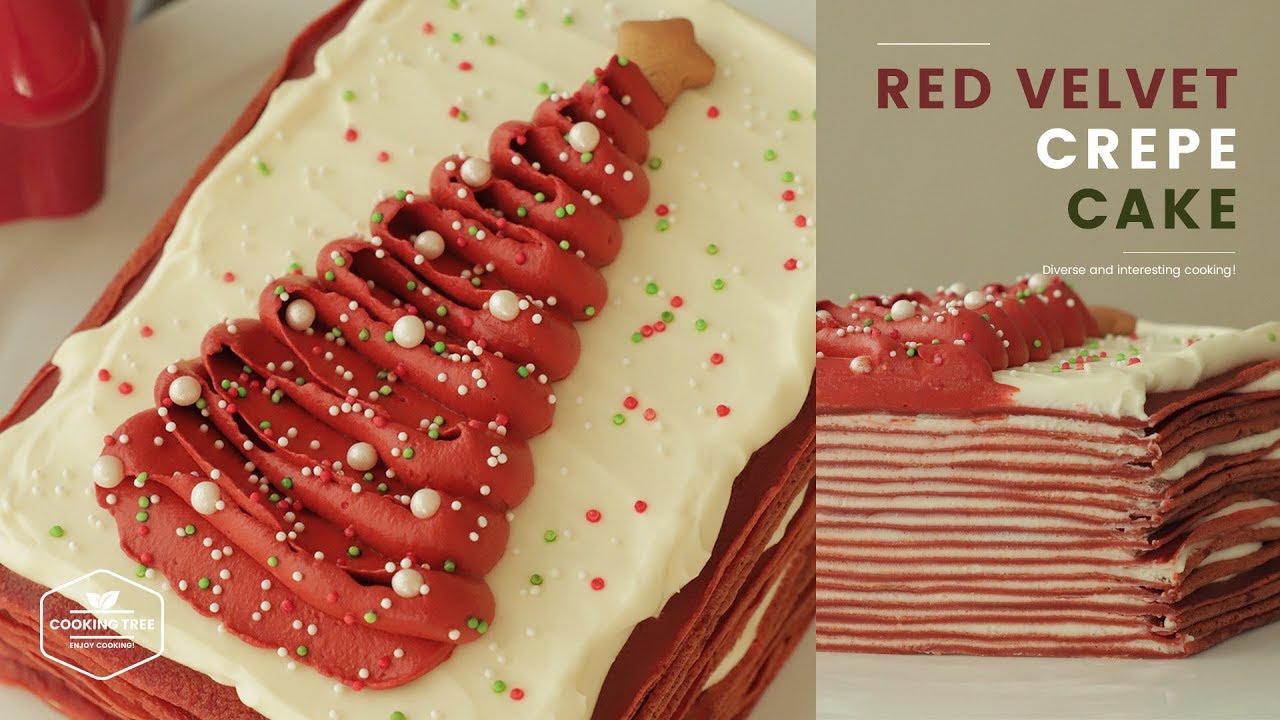 Christmas Red Velvet Crepe Cake Recipe