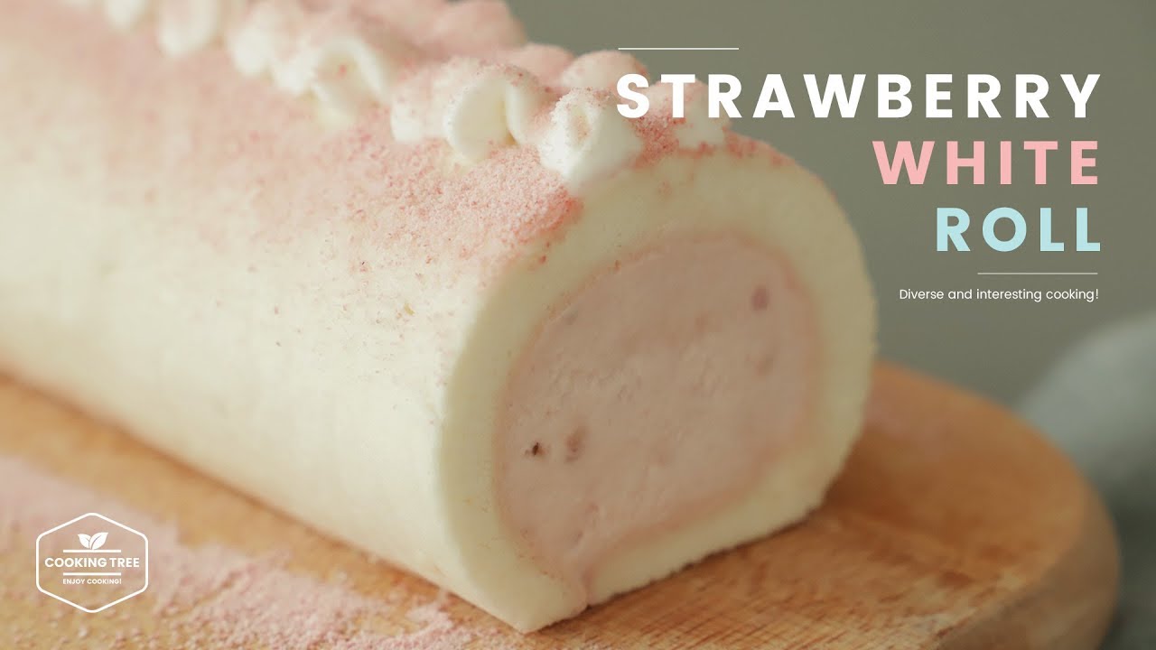 Strawberry Chocolate White Roll Cake Recipe