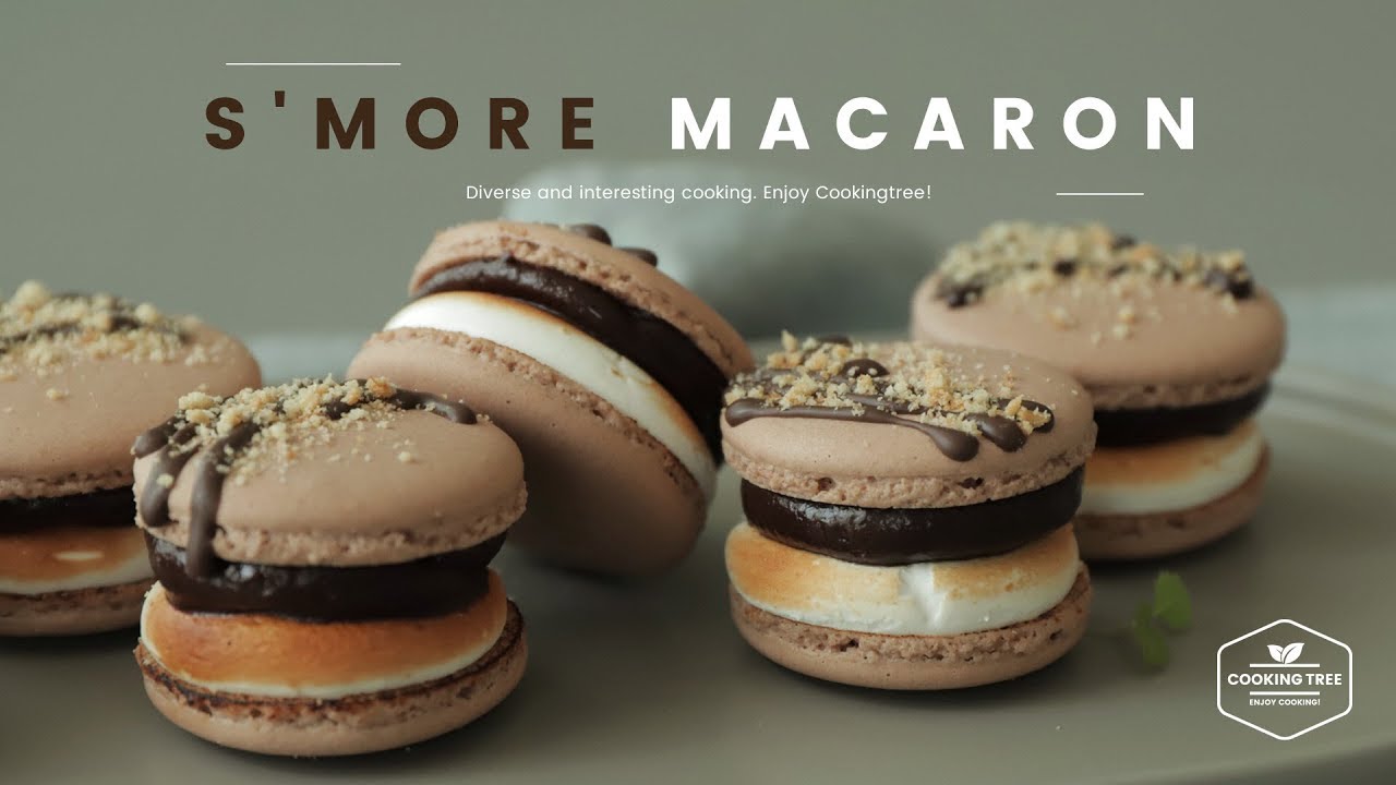 S'more Macaron Recipe (Chocolate Macaron)