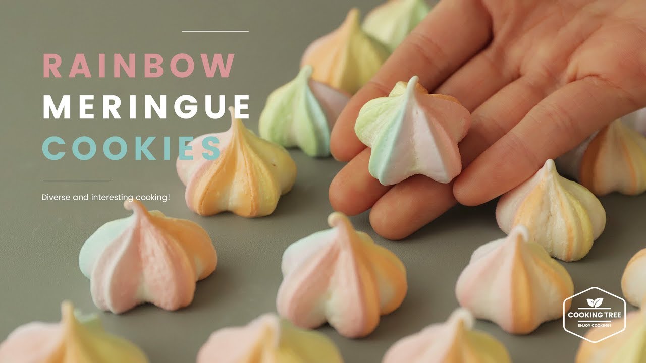 Pastel Rainbow Meringue Cookies Recipe