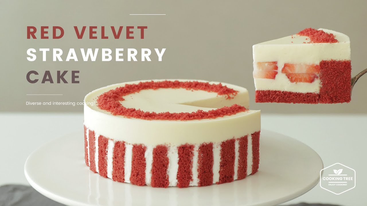 Red velvet strawberry cake Recipe