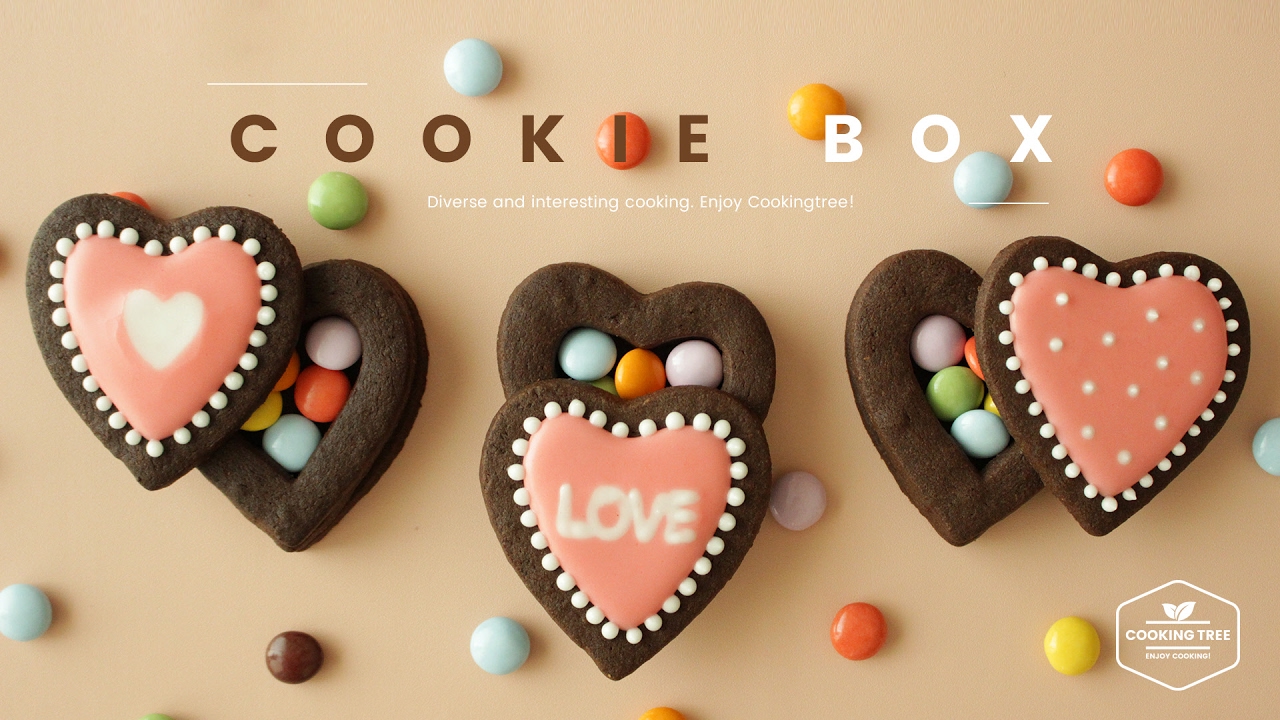 Heart cookies chocolate box Recipe