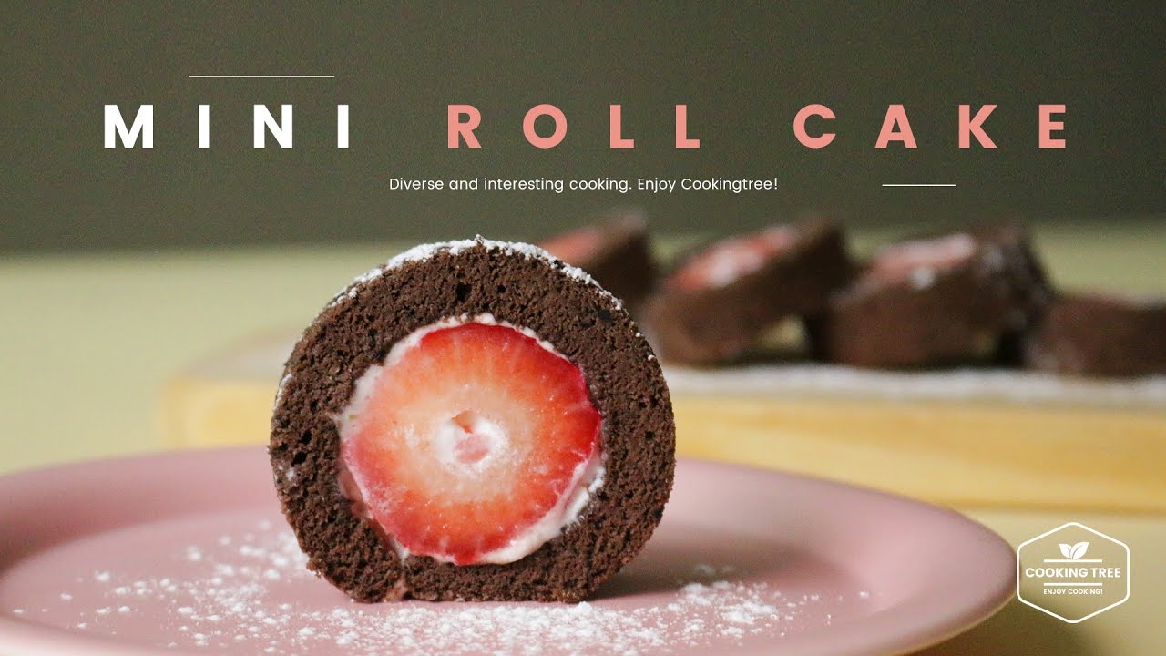 How to make Strawberry chocolate mini roll cake