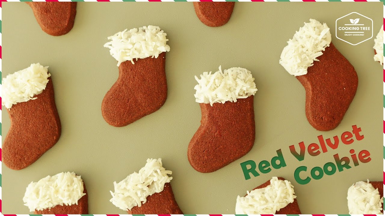 How to make Christmas Red Velvet coconut Cookie
