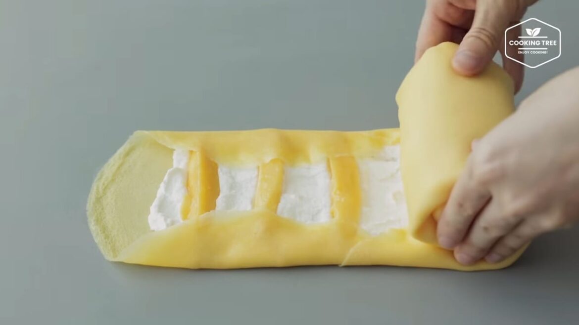 Mango Crepe Roll Cake Recipe - Cooking Tree
