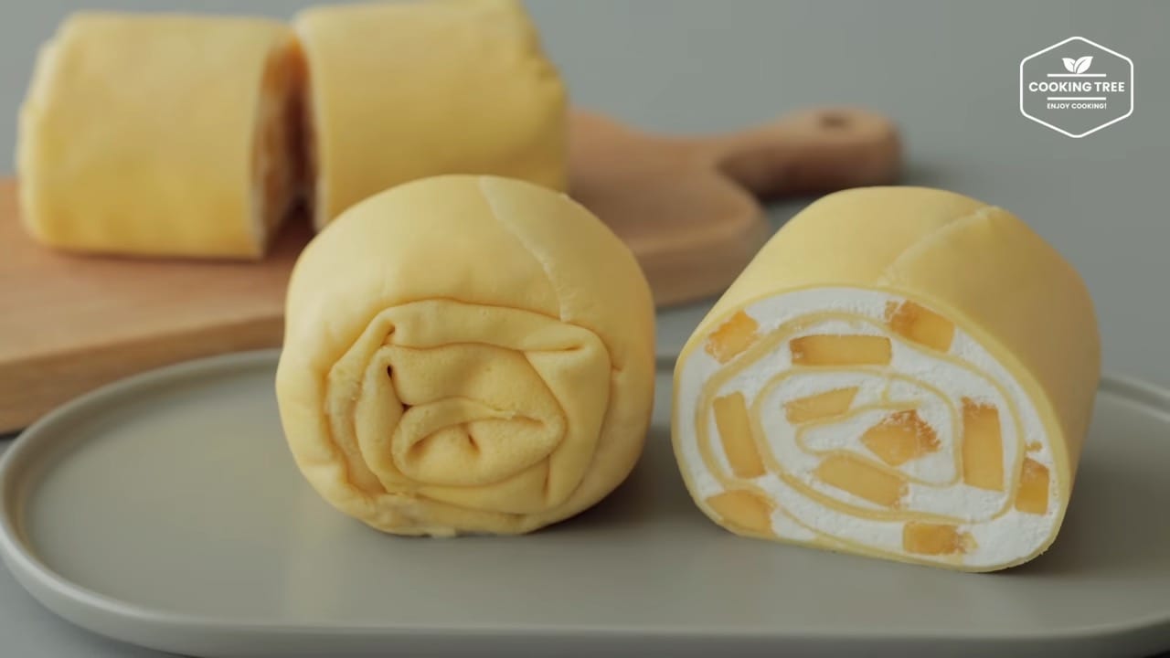Mango Crepe Roll Cake Recipe - Cooking Tree