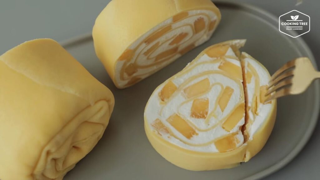 Mango Crepe Roll Cake Recipe - Cooking Tree