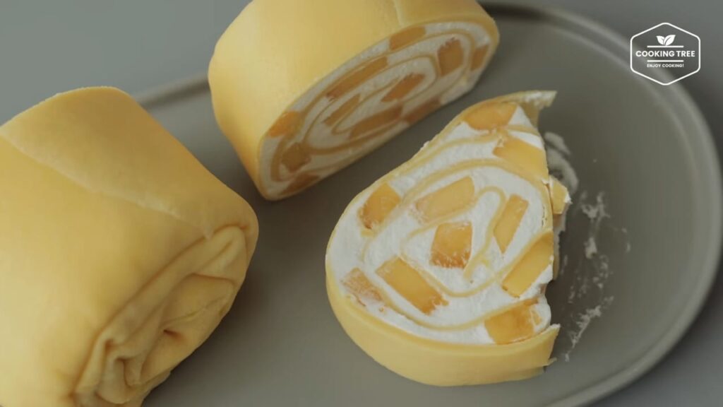 Mango Crepe Roll Cake Recipe - Cooking Tree