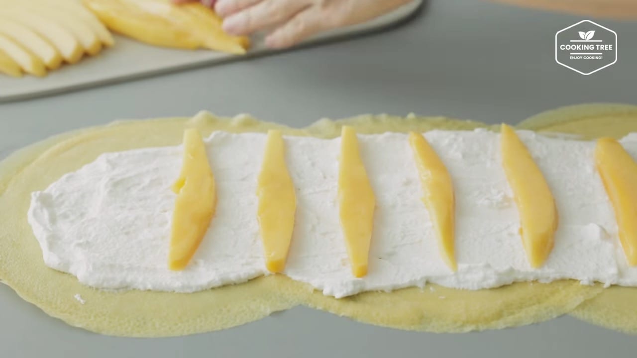 Mango Crepe Roll Cake Recipe - Cooking Tree