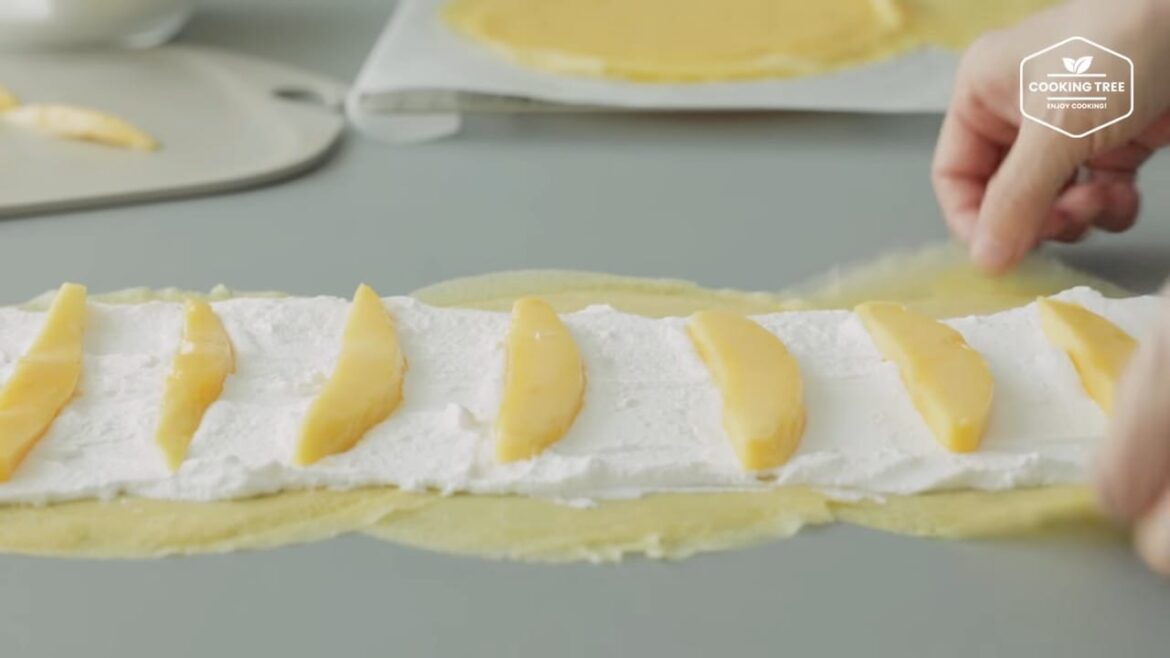 Mango Crepe Roll Cake Recipe - Cooking Tree