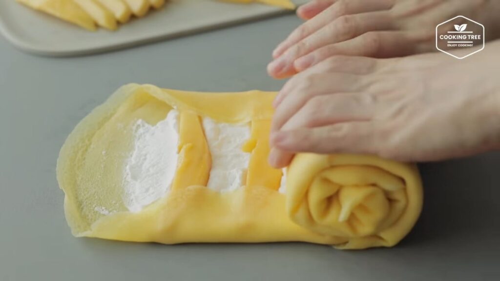 Mango Crepe Roll Cake Recipe - Cooking Tree