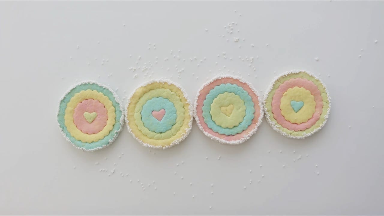 How to make Pastel Rainbow Ruffle cookies
