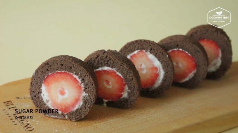 How to make Strawberry chocolate mini roll cake