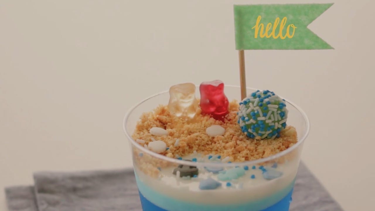 How to make Summer Beach Jelly Cup (Haribo jelly bears)