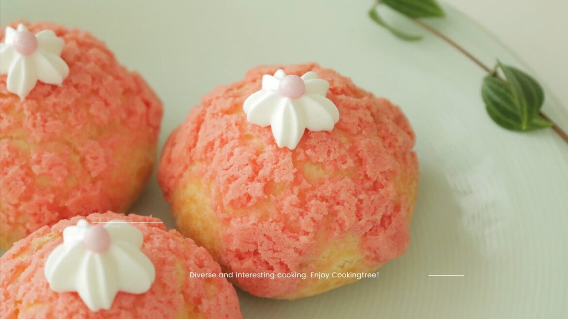 Cherry Blossom Cookie Choux (Cream puff) Recipe