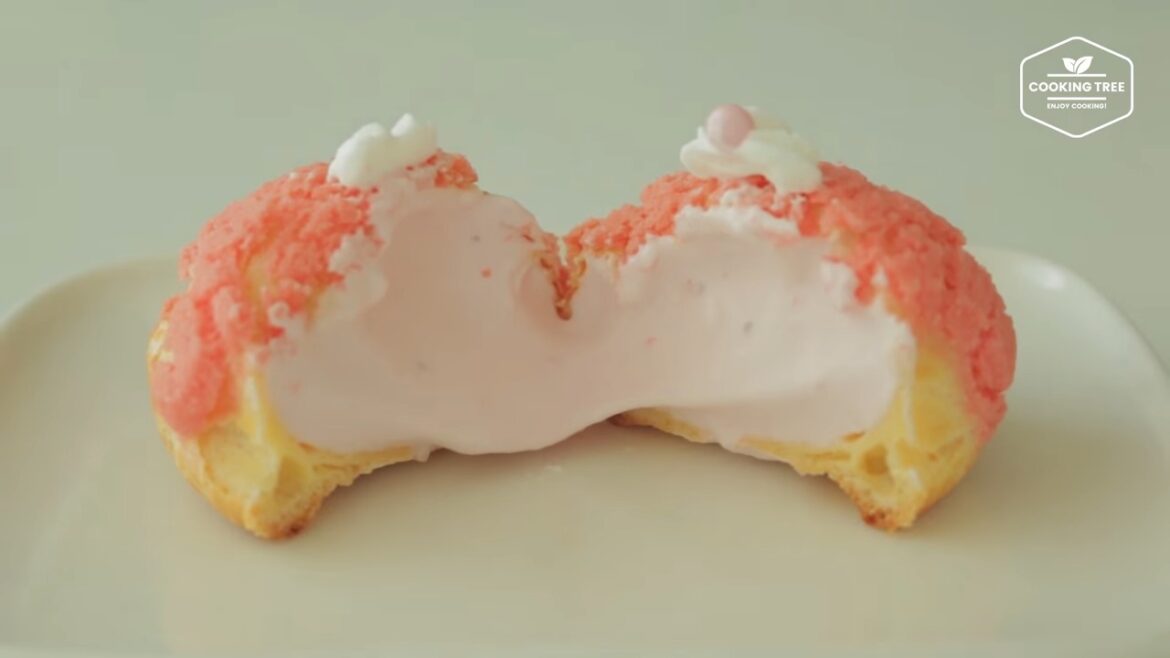 Cherry Blossom Cookie Choux (Cream puff) Recipe