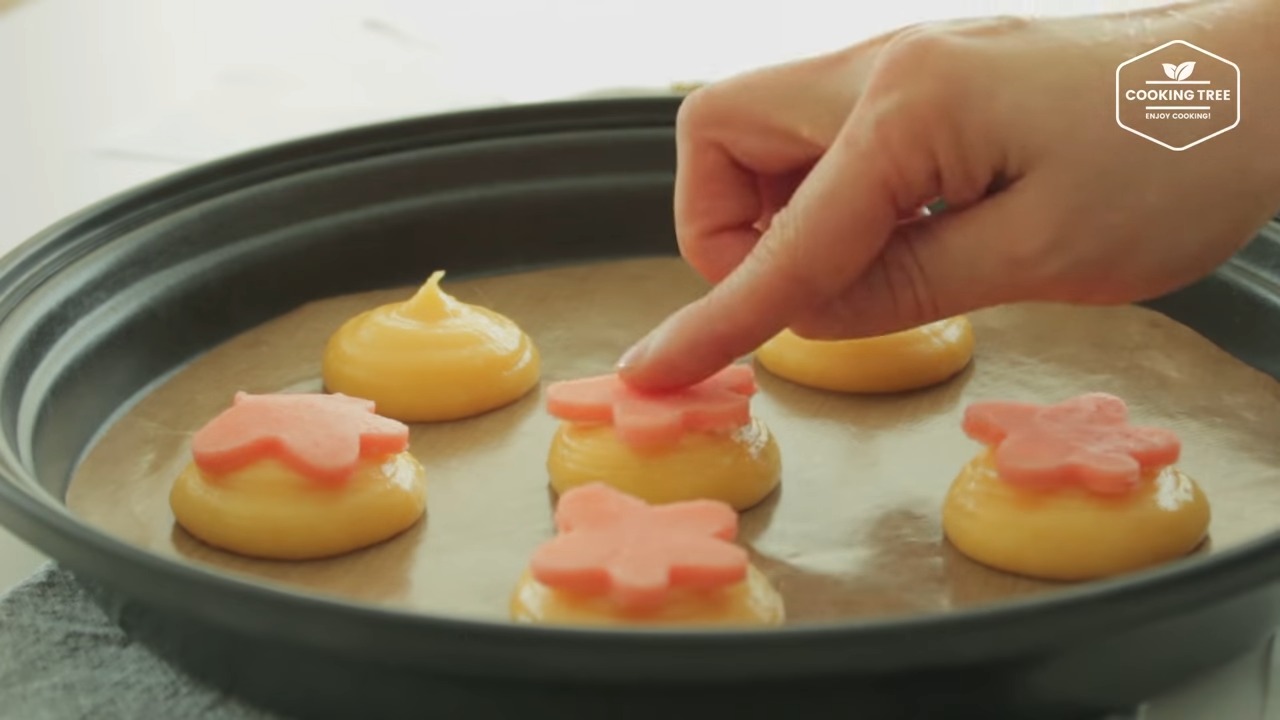 Cherry Blossom Cookie Choux (Cream puff) Recipe