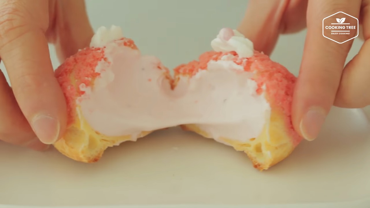 Cherry Blossom Cookie Choux (Cream puff) Recipe