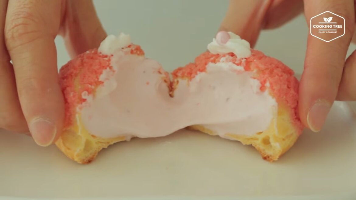Cherry Blossom Cookie Choux (Cream puff) Recipe