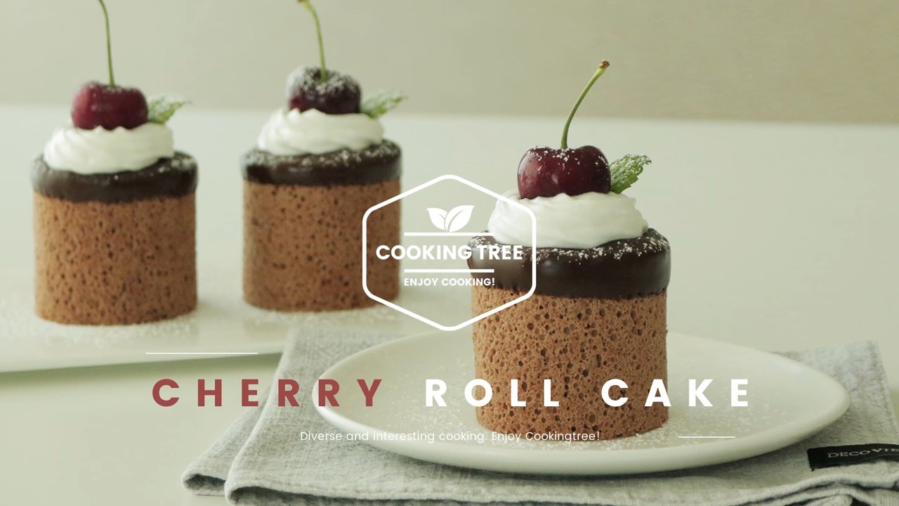 Cherry chocolate Roll cake Recipe