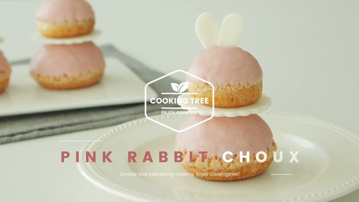 Pink Rabbit Cookie Choux (Cream puff) Recipe