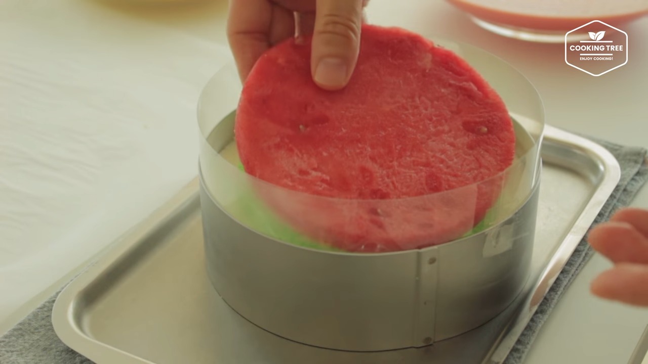 Watermelon Mousse Cake Recipe