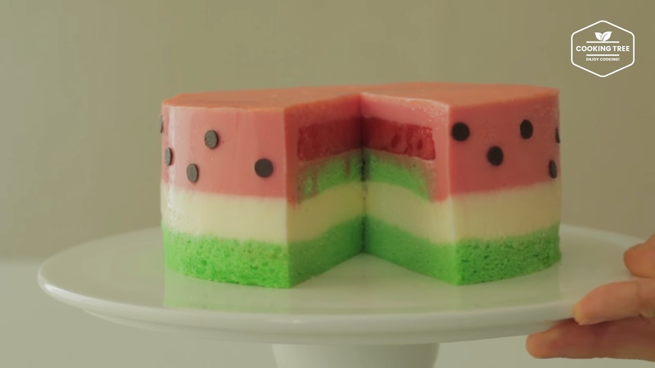 Watermelon Mousse Cake Recipe