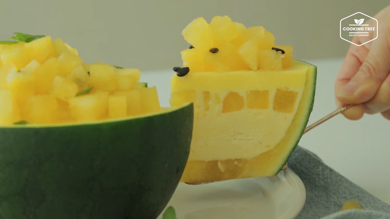 Yellow Watermelon Mousse cake Recipe