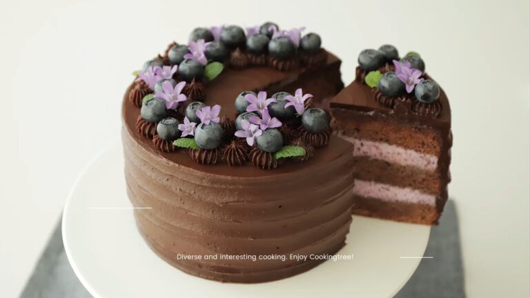 Blueberry Ganache Cake Recipe (Chocolate cake)