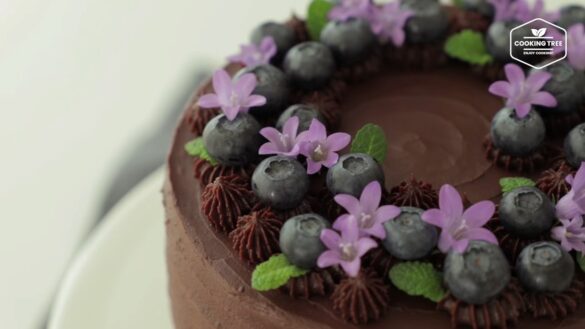 Blueberry Ganache Cake Recipe (Chocolate cake)