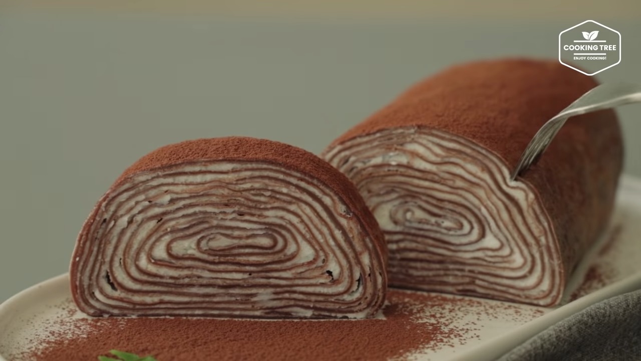 Choco Crepe Roll Cake Recipe
