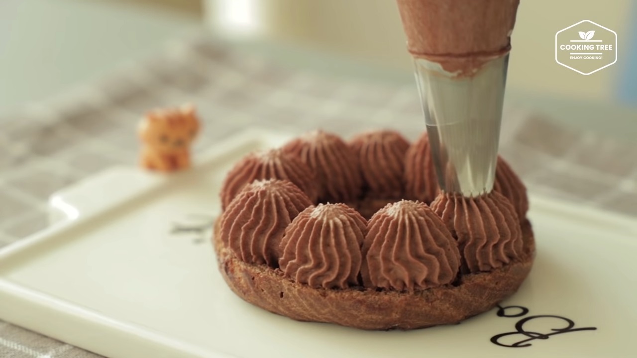 Chocolate choux donut Recipe (Choco cream puff)