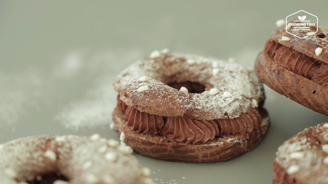 Chocolate choux donut Recipe (Choco cream puff)