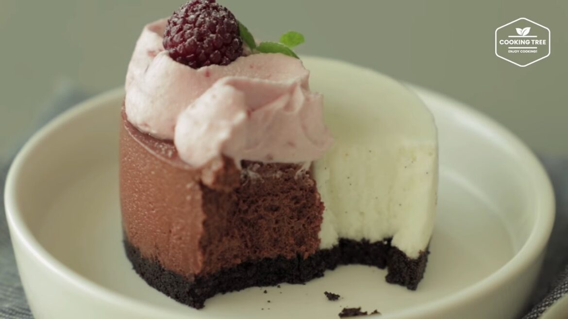 Chocolate & vanilla double mousse cake Recipe