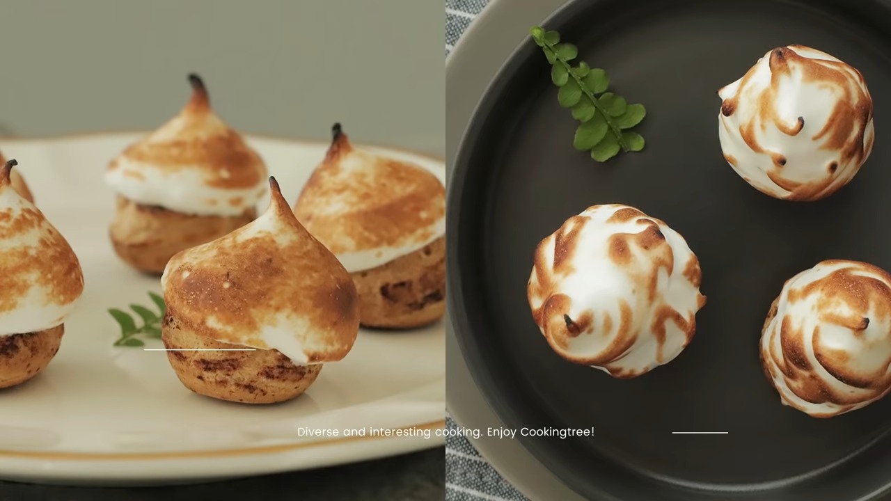 Cocoa meringue choux Cream puffs Recipe