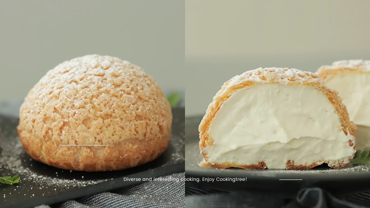 Cream cheese Cookie Choux (Cream puff) Recipe