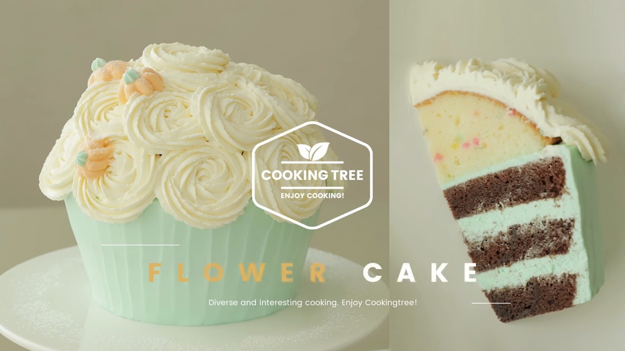 Flower cake Recipe (Choco Vanilla Pound Cake)