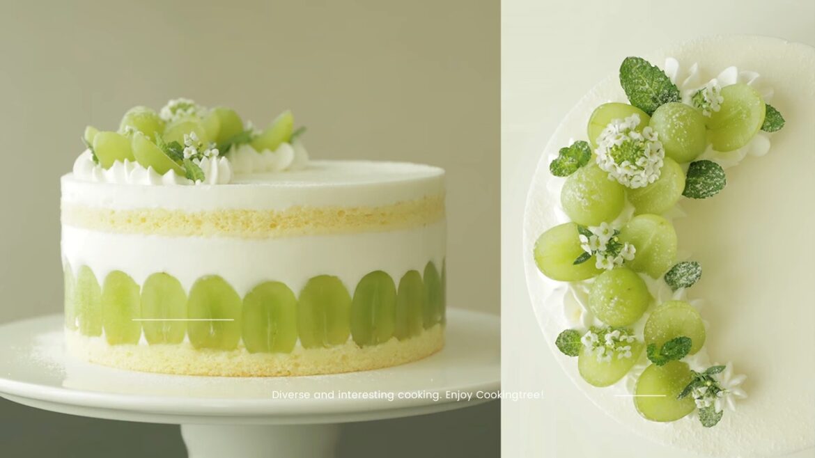 Green grape yogurt cream cake Recipe