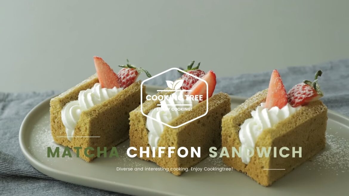Green tea (Matcha) chiffon cake sandwich Recipe