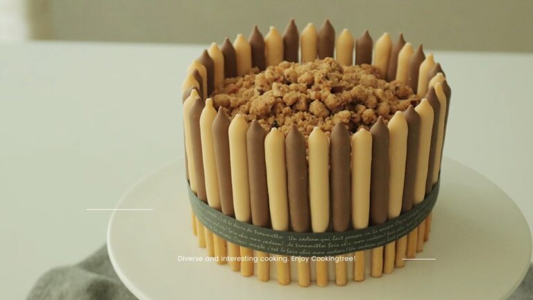 Mocha crumble pepero cake Recipe