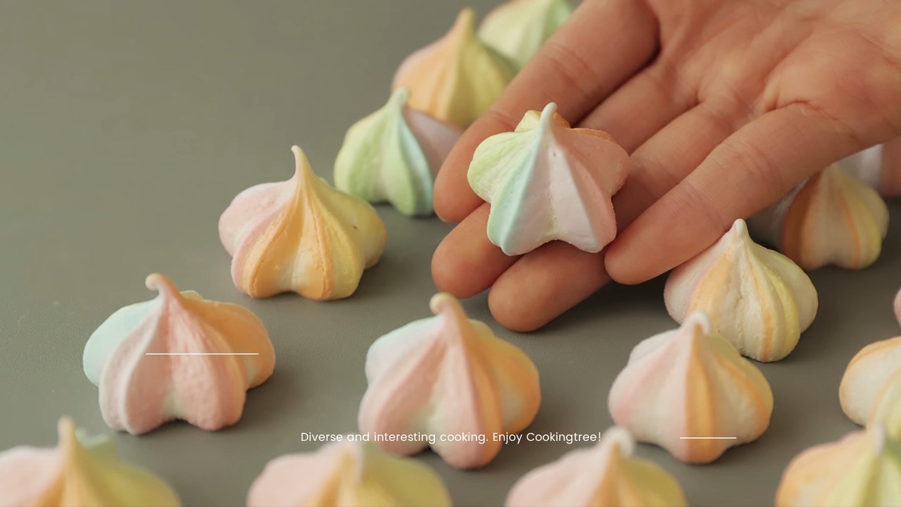 Pastel Rainbow Meringue Cookies Recipe