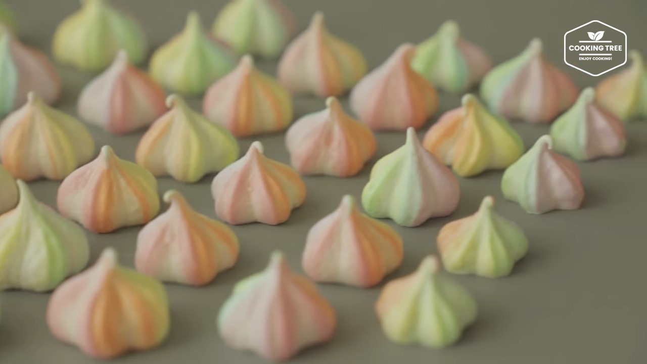 Pastel Rainbow Meringue Cookies Recipe